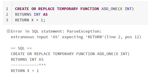 Databricks: Support for CREATE FUNCTION · Issue #1126 · tobymao/sqlglot · GitHub