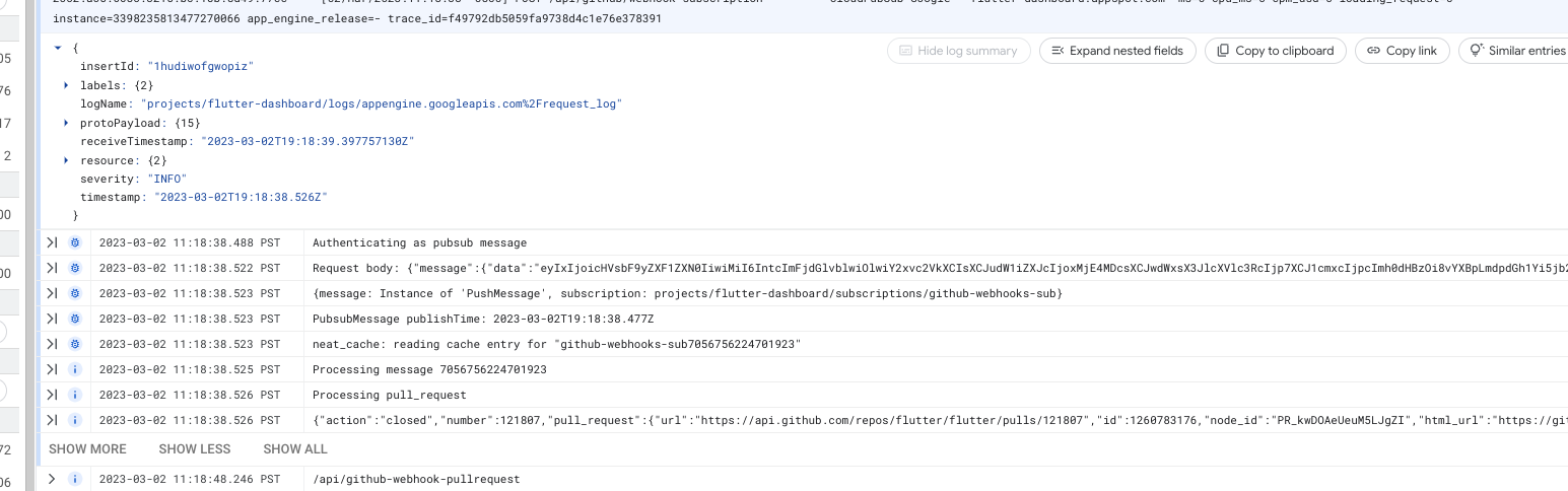 Metrics upload is failing due to multiple tasks found in the datastore · Issue #121822 · flutter ...