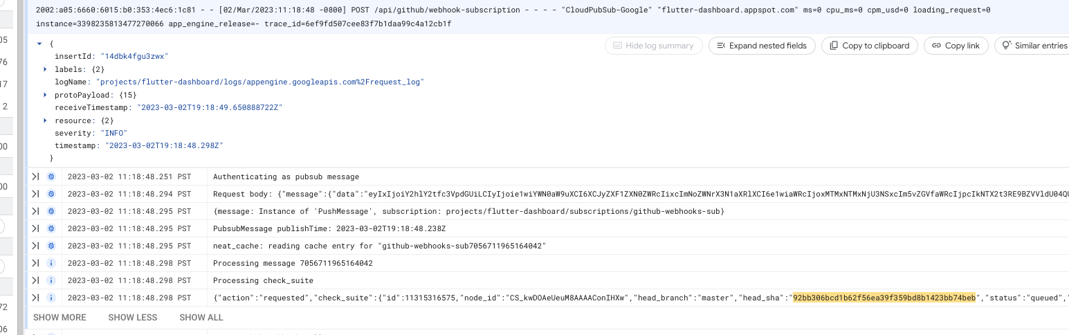 Metrics upload is failing due to multiple tasks found in the datastore · Issue #121822 · flutter ...