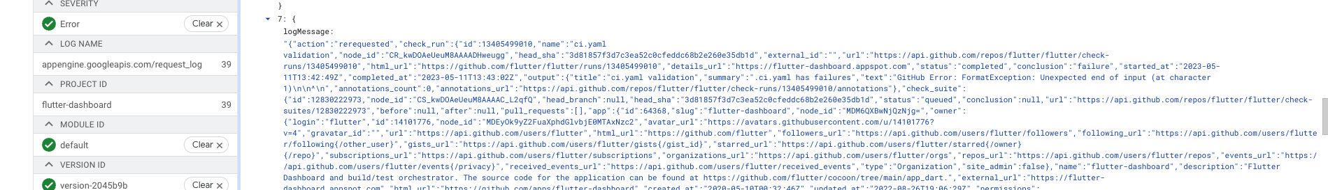 http 500 error alert on ci.yaml validation failure during rerun request · Issue #126890 ...