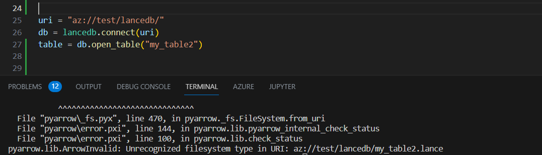 Lancedb Connector Functionality Does Not Work With Azure Url Path · Issue 485 · Lancedblancedb 
