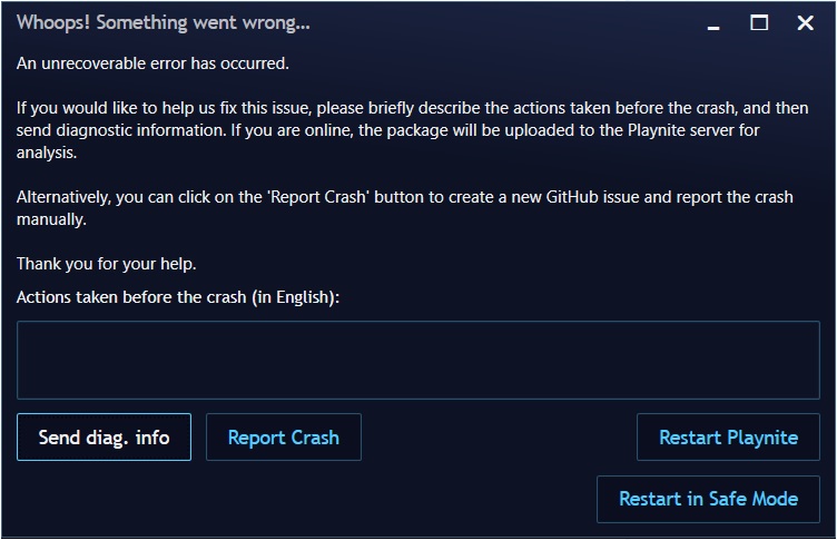 Crash On Start · Issue 3209 · Josefnemecplaynite · Github 