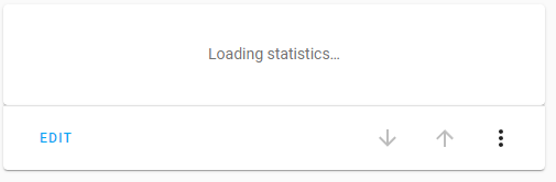 statistics-graph card shows "Loading statistics..." when using a ...