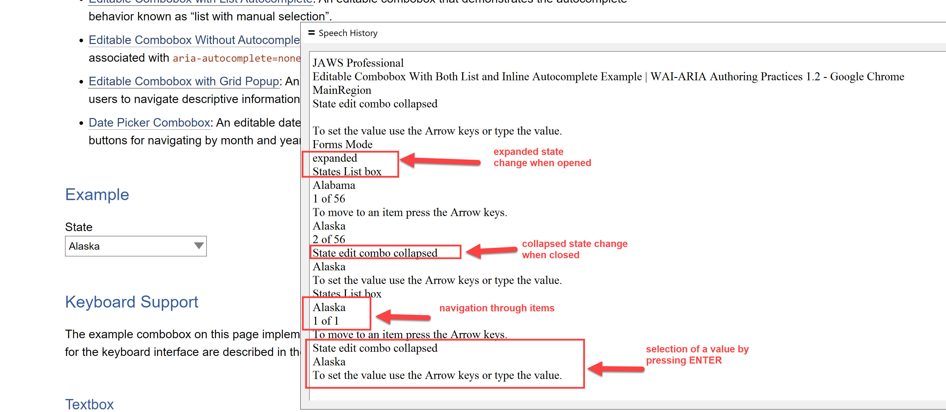 "Selected" being read out while navigating through Responsive Popover options can be confusing ...