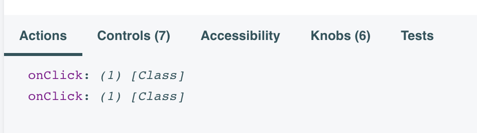 Addon actions won't display its standard “log” message and the actual ...