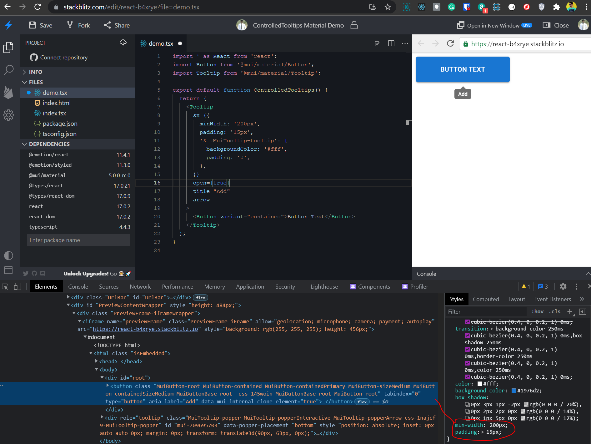  Tooltip Override Styles Using Sx Property Not Working Issue 28679 