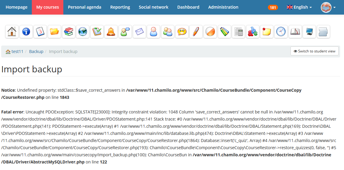 Can T Import Course From Chamilo 1 10 6 To 1 11 6 · Issue 2497 · Chamilo Chamilo Lms · Github