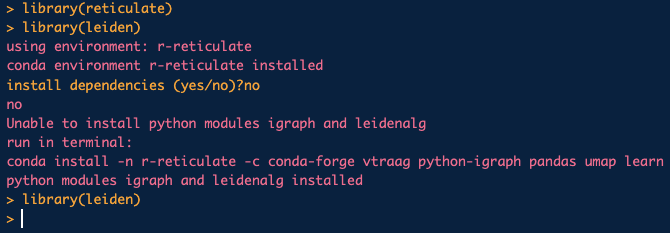 Leiden clustering algorithm on Seurat object · Issue #7707 · satijalab/seurat · GitHub