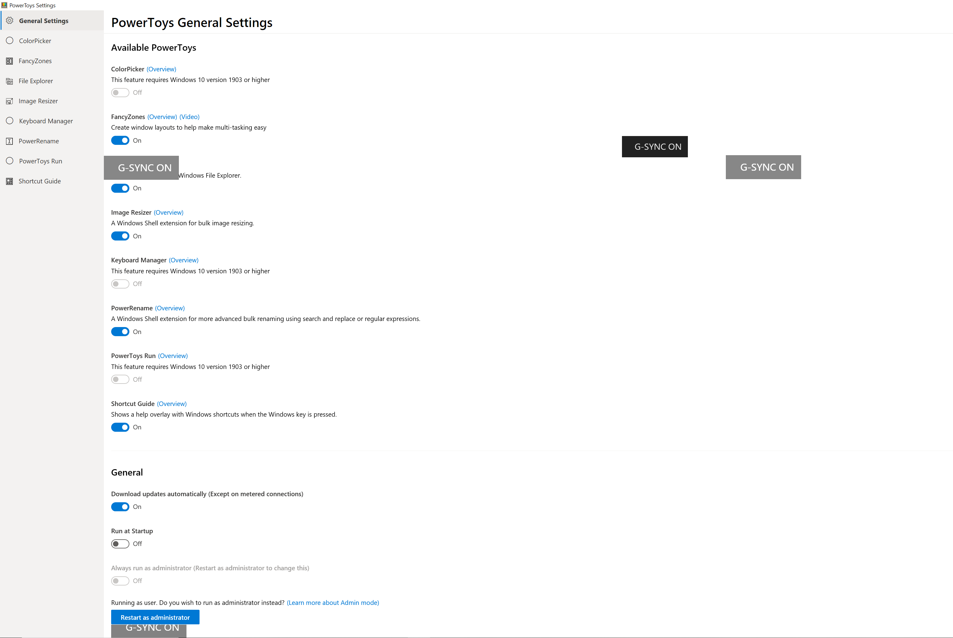 Duplicate G Sync Indicators And Frame Drop Issues · Issue 5516 · Microsoftpowertoys · Github 9236