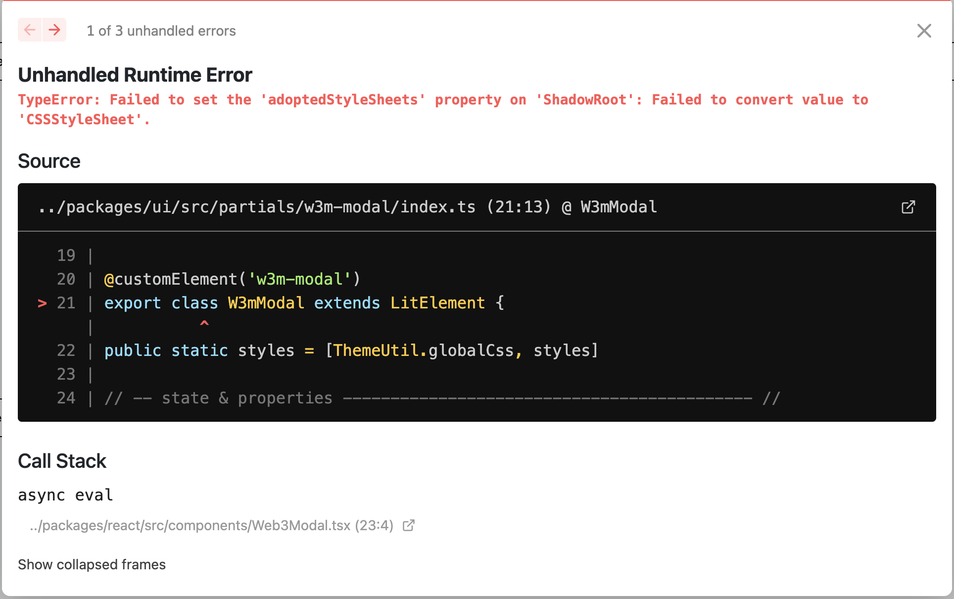 Clone Project Web3modalexamplesreact Yarn Dev Error · Issue 828 · Reown Comappkit · Github