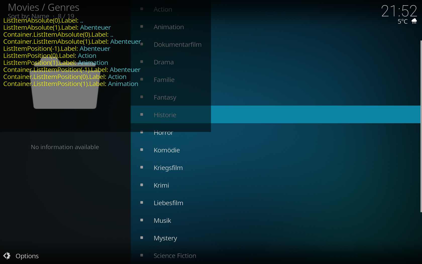 ListItem.Absolute(0) is returning the focused item · Issue #15442 · xbmc/xbmc · GitHub