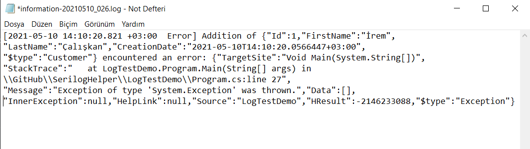 GitHub - iremcaliskan/SerilogHelper: SerilogHelper is a logging helper for projects contain ...
