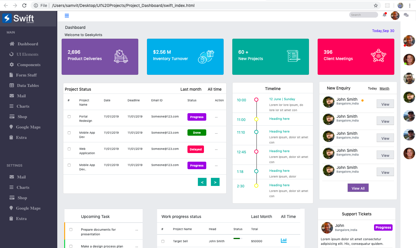 GitHub - SamvitChrungoo/Dashboard: A simple Dashboard made from HTML ...