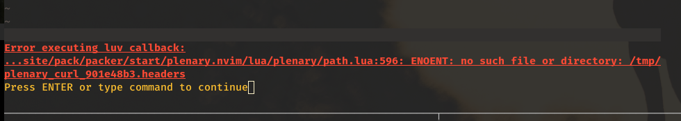 Failed To Execute The Run Method · Issue 69 · Rest Nvimrestnvim · Github 