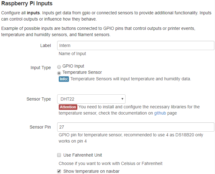 No temperature data with DHT22 · Issue #249 · vitormhenrique/OctoPrint-Enclosure · GitHub