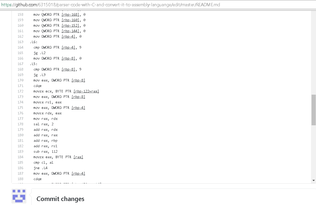 Github 6315018parser Code With C And Convert It To Assembly 8573