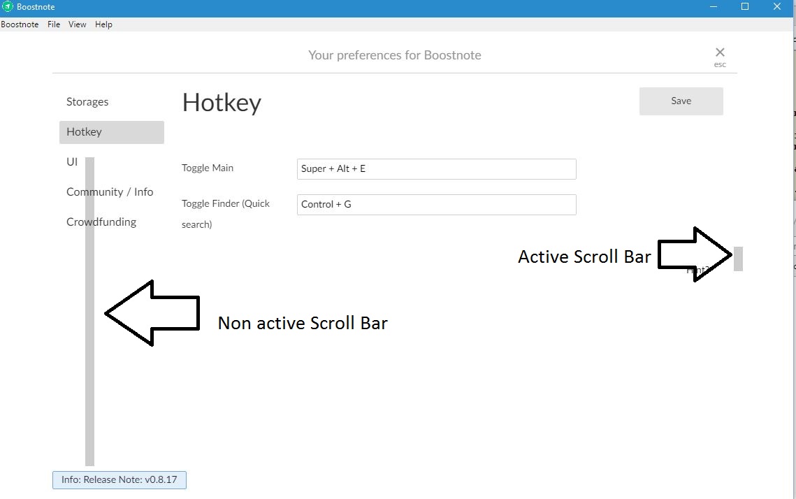 Visible scrollbars on preferences window · Issue #1174 · BoostIO/BoostNote-Legacy · GitHub