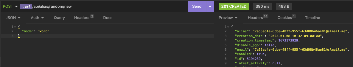 mode in api/alias/random/new not recognized · Issue #1514 · simple-login/app · GitHub