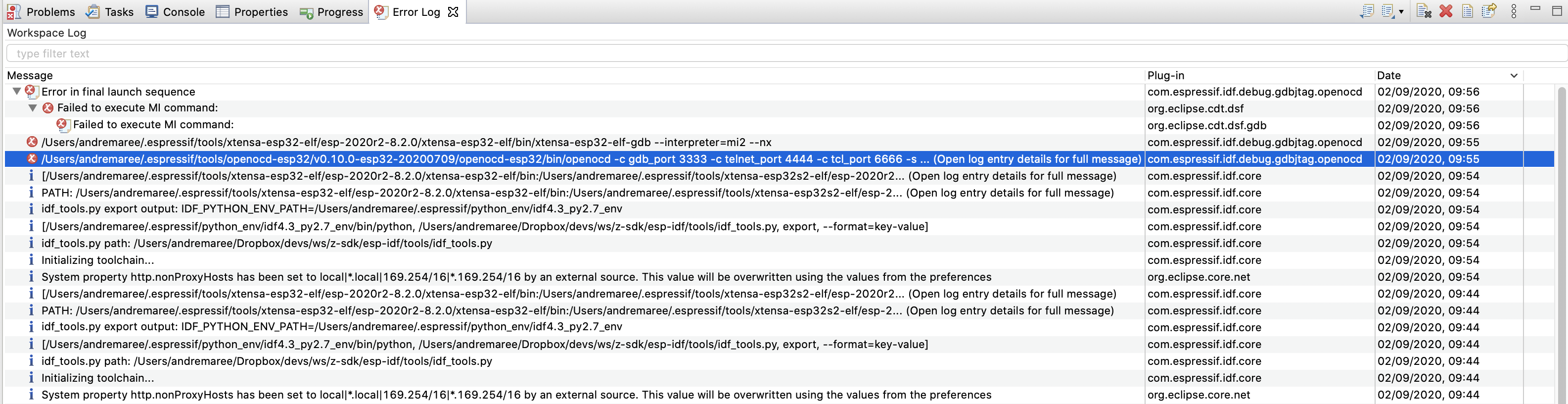 OpenOCD / GDB Debugging Plugin Functionality Fails (IEP-229) · Issue #118 · espressif/idf ...