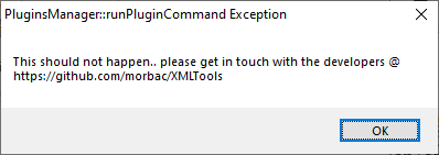 runPluginCommand Exception popup. · Issue #117 · morbac/xmltools · GitHub