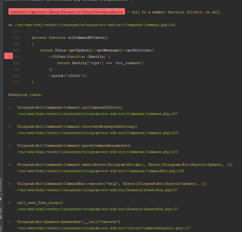 triggerCommand failed on v3.0.0 · Issue #649 · irazasyed/telegram-bot-sdk · GitHub