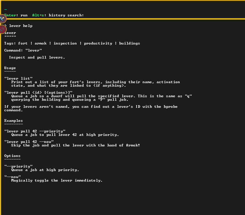 `lever` script: incorrect help text and select-by-id issue · Issue #2624 · DFHack/dfhack · GitHub