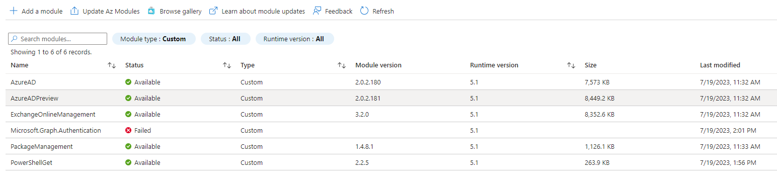 Microsoft.Graph.Authentication Module v2.0.0 cannot be imported in Azure Automation · Issue ...