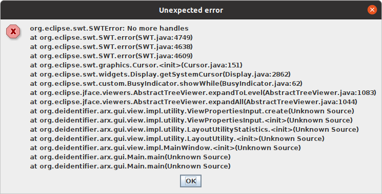 [BUG] Arx doesn't start with SWTError: No more handles · Issue #416 · arx-deidentifier/arx · GitHub