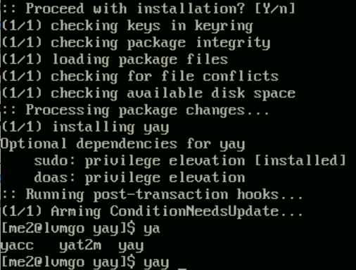 yay installation ==> ERROR: Running makepkg as root is not allowed as it can cause permanent ...