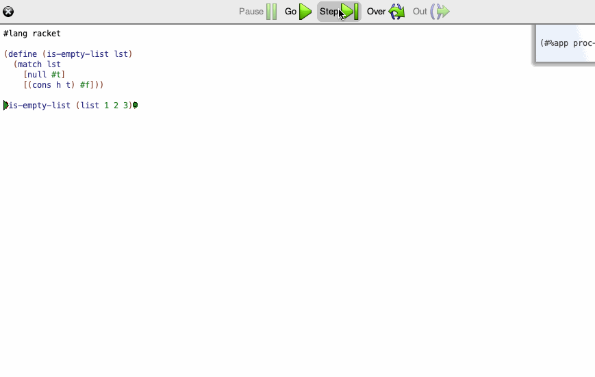 Cannot reclick step button in debug mode. · Issue #470 · racket/drracket · GitHub