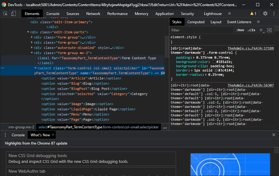 AdminUI issues with bootstrap-select · Issue #7817 · OrchardCMS/OrchardCore · GitHub