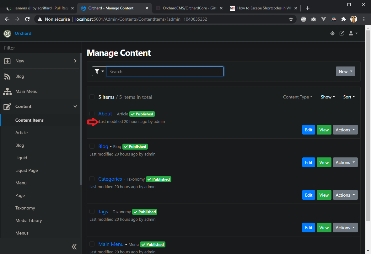 Admin UI : content alignment · Issue #8033 · OrchardCMS/OrchardCore · GitHub