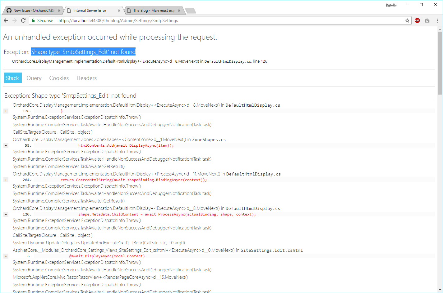 SMTP Settings : Shape type 'SmtpSettings_Edit' not found · Issue #1745 · OrchardCMS/OrchardCore ...