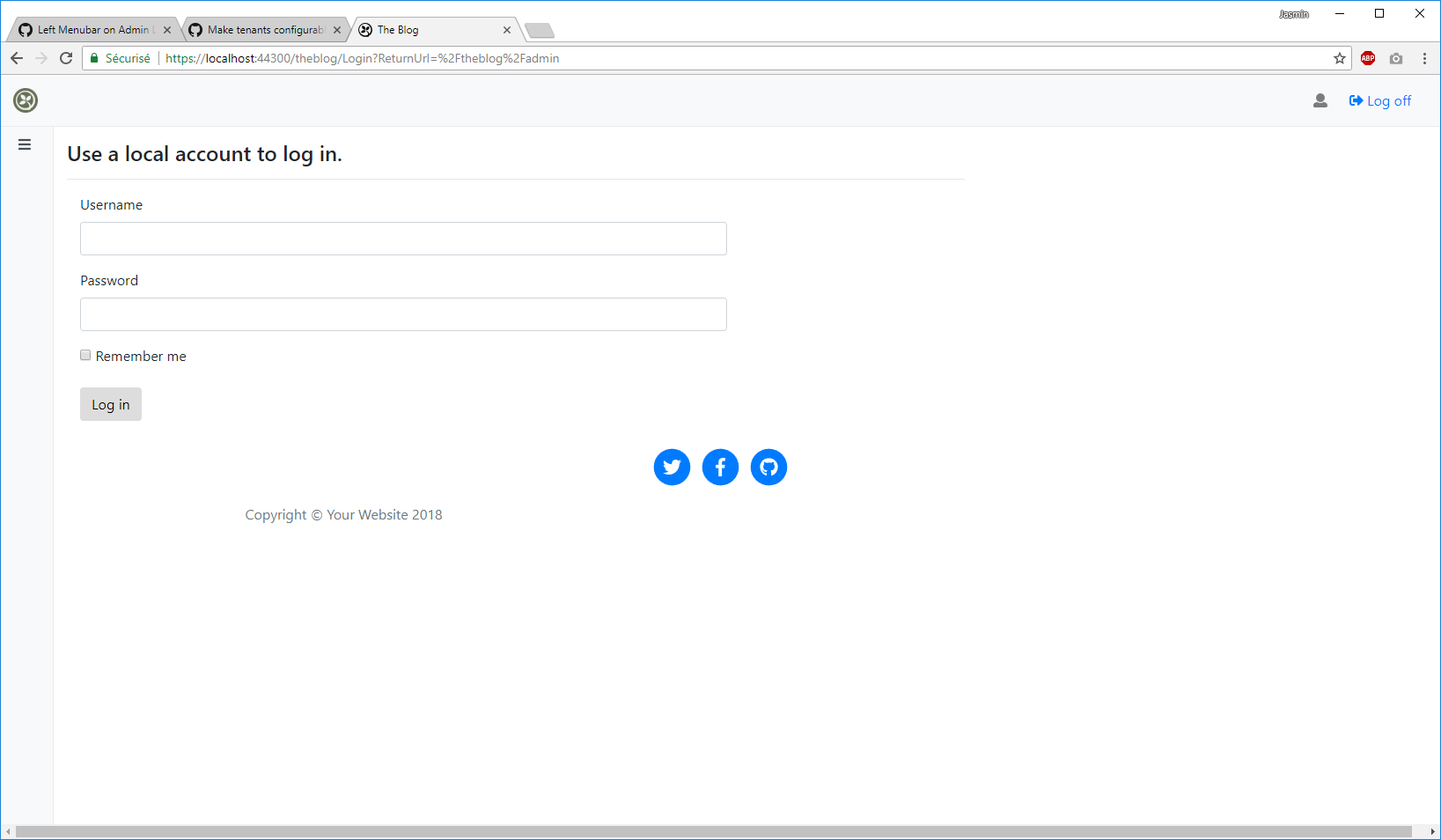 Left Menubar on Admin Login Form · Issue #1761 · OrchardCMS/OrchardCore · GitHub