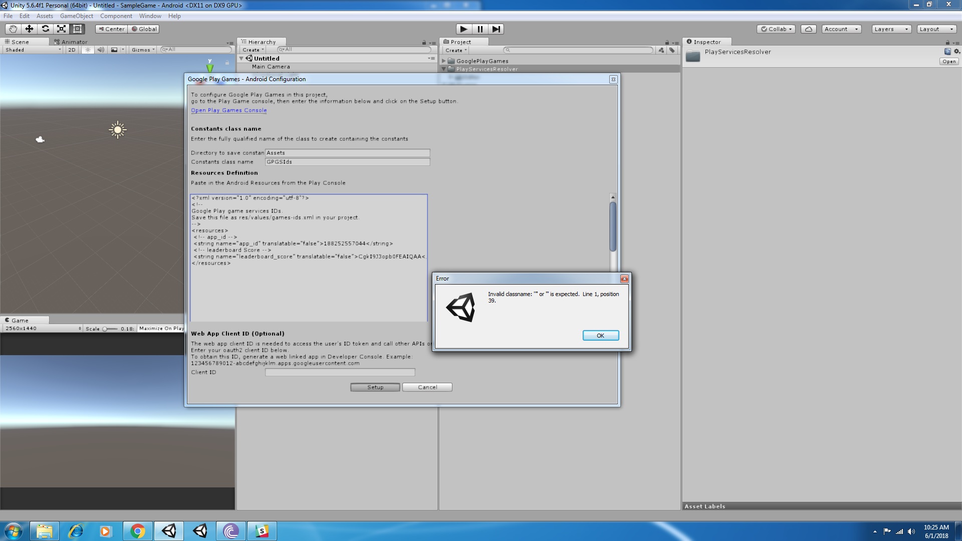 Invalid classname Issue · Issue #2215 · playgameservices/play-games-plugin-for-unity · GitHub
