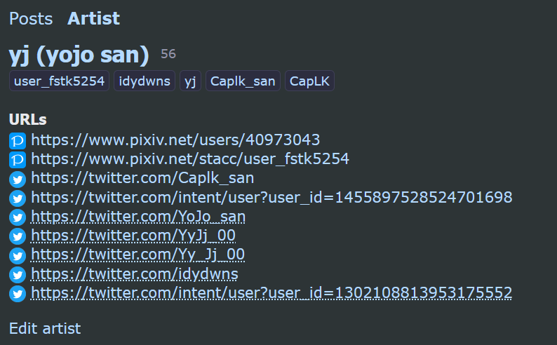 Not clear distinction between active/inactive links on Artist page · Issue #5522 · danbooru ...