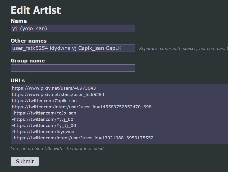 Not clear distinction between active/inactive links on Artist page · Issue #5522 · danbooru ...