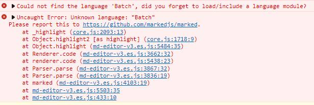 使用highlight.js内链造成的代码块报错 · Issue #123 · imzbf/md-editor-v3 · GitHub