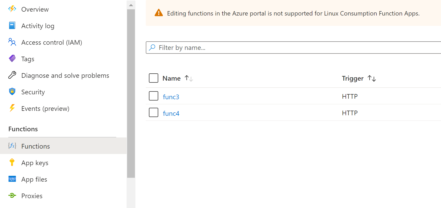 Incrementally add function to Azure Function Host without overwriting already deployed functions ...