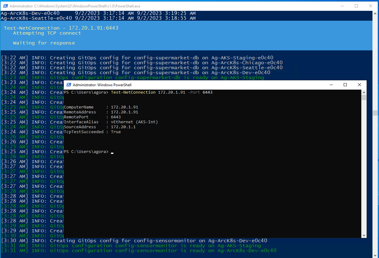 AgLogonScript is not finish. "Test-NetConnection - 172.20.1.91:6443" is ...