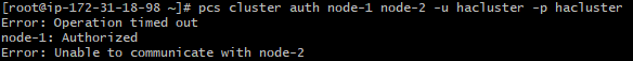 Unable to connect to node while running pcs cluster auth · Issue #269 · ClusterLabs/pcs · GitHub