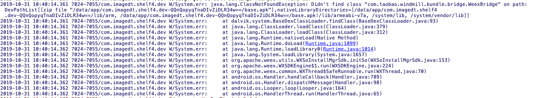 Unexpected behavior when Android where weex version is 0.28.0 java.lang.ClassNotFoundException ...