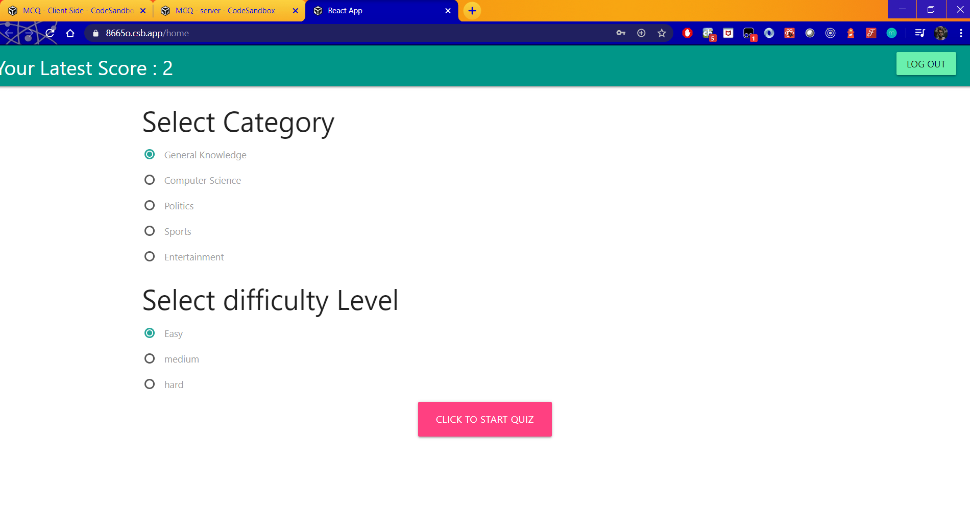 mcq-client-side - Codesandbox