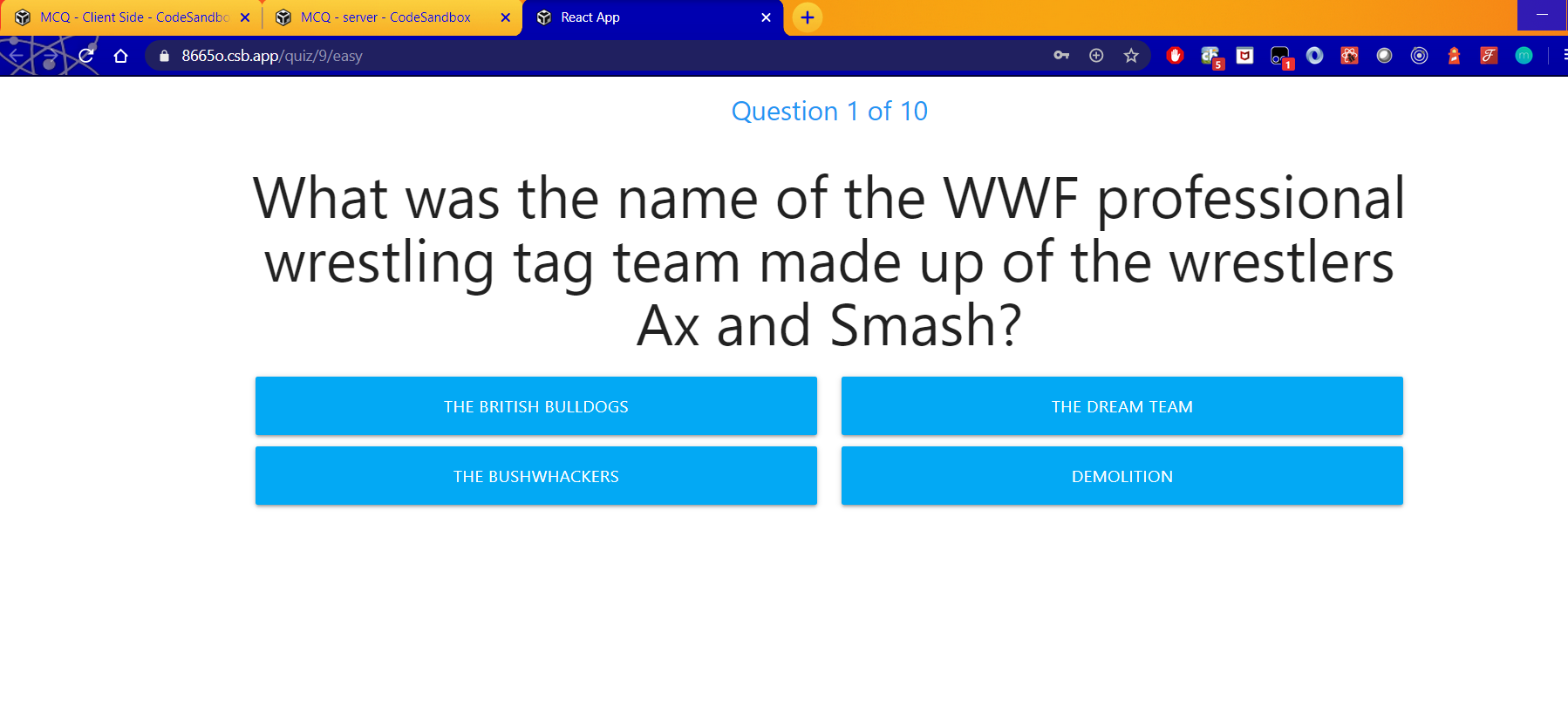 mcq-client-side - Codesandbox