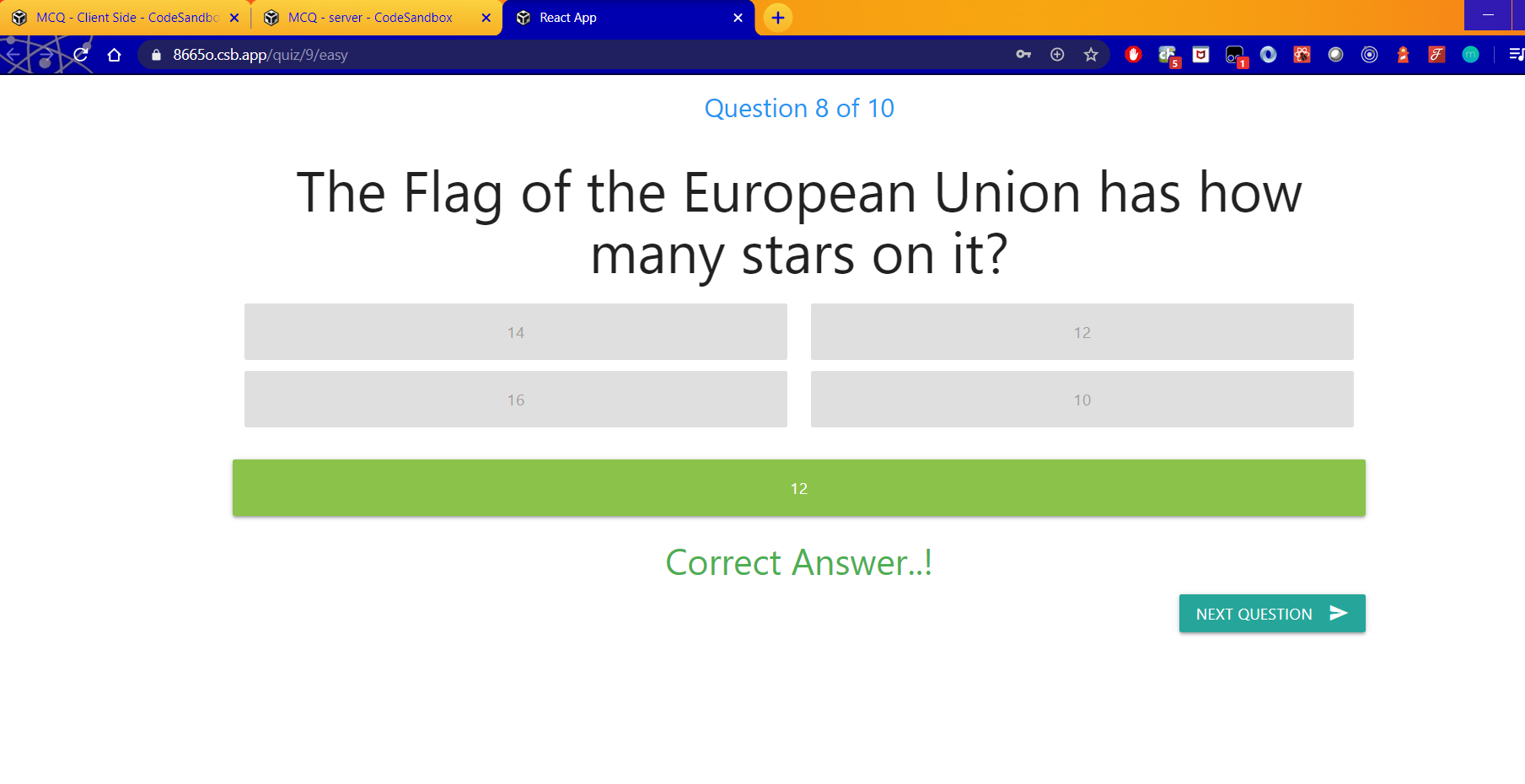 mcq-client-side - Codesandbox