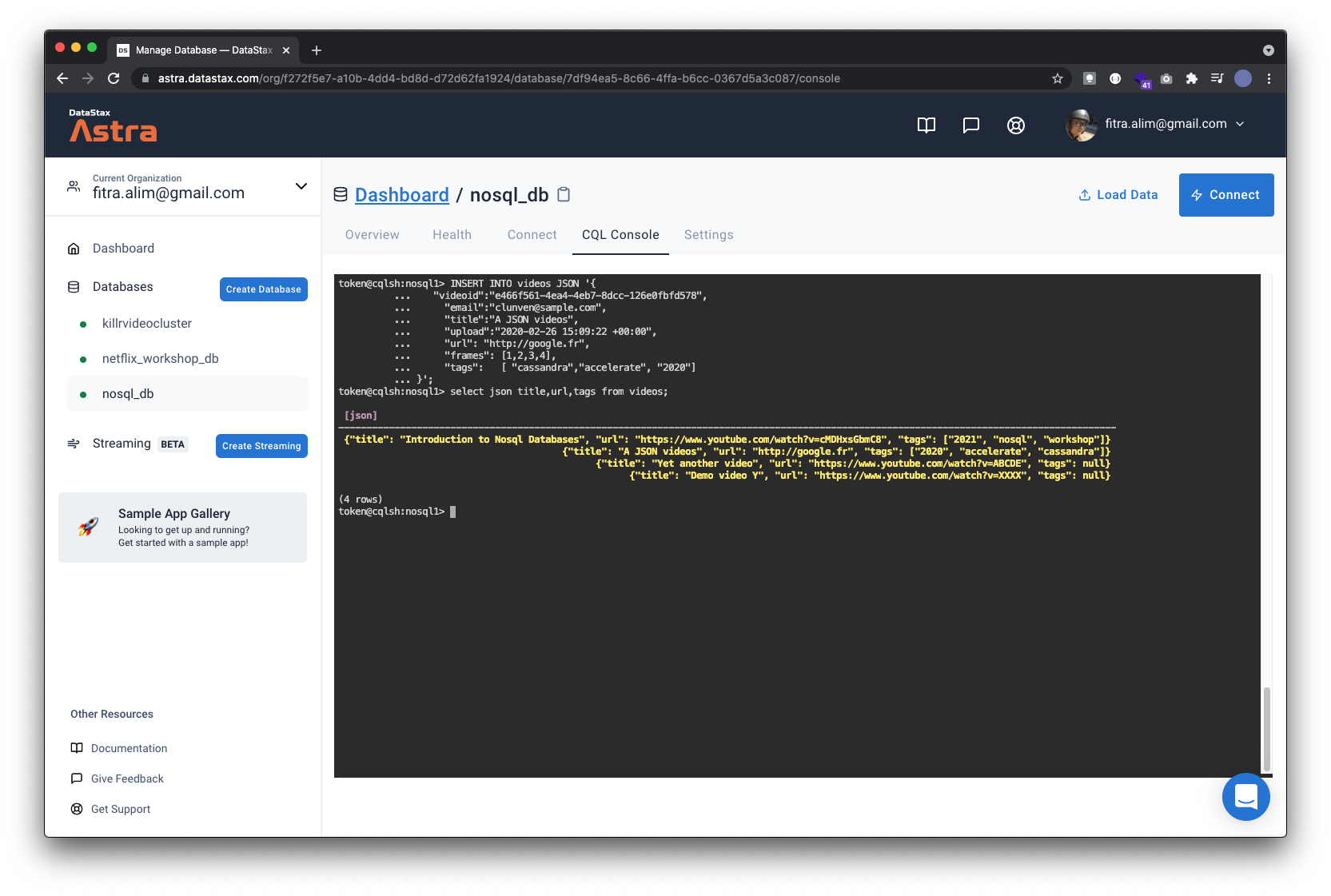 [HW] Fitra Alim · Issue #211 · datastaxdevs/workshop-introduction-to-nosql · GitHub
