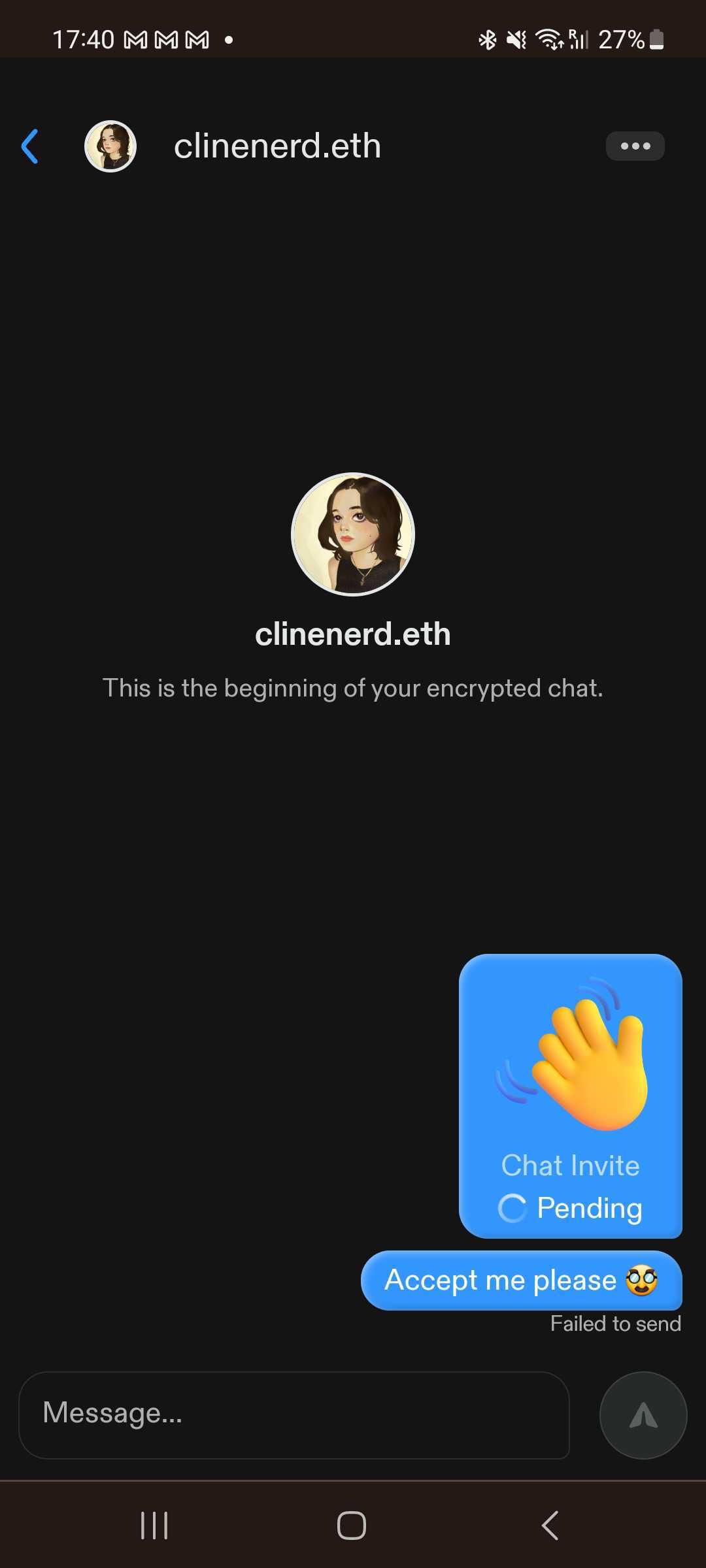 Send message fails when the invite is pending · Issue #115 · WalletConnect/web3inbox · GitHub