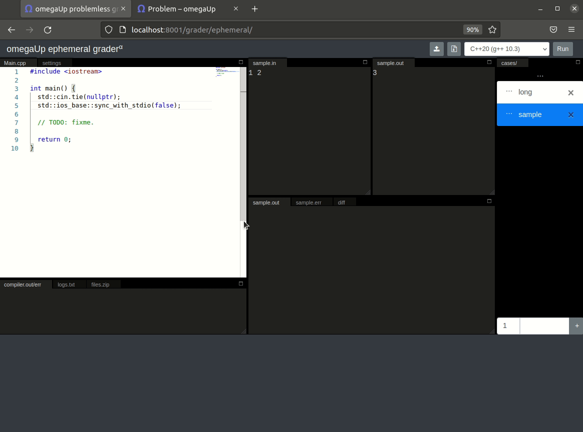 [FEATURE] Como un usuario, quiero que https://omegaup.com/grader ...
