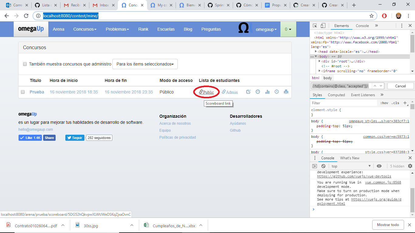 Lista de concursos: invertir los links de [Practice] y [Concurso] · Issue #752 · omegaup/omegaup ...
