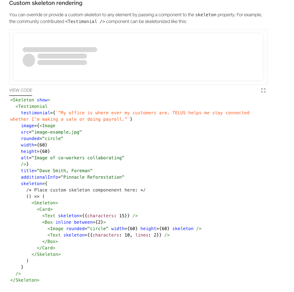 High-level component for "skeletonizing" TDS components. · Issue #88 · telus/tds-community · GitHub